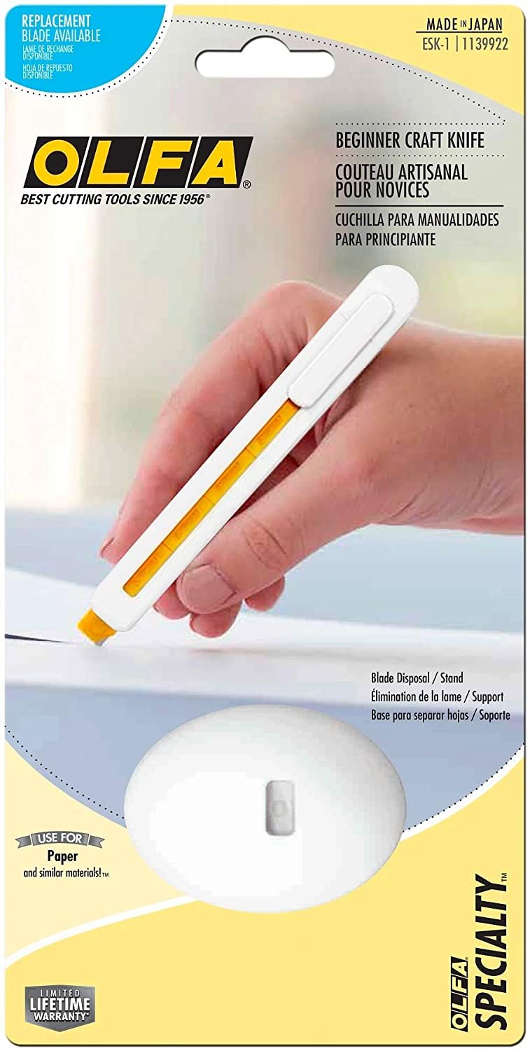 OLFA Beginner Craft Knife, ESK-1, white — Grand River Art Supply