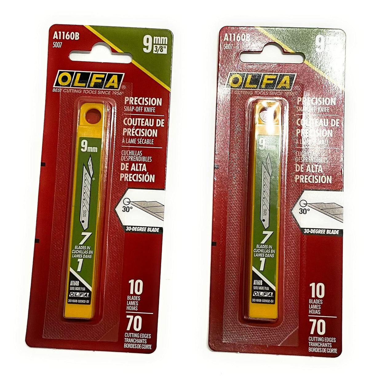 OLFA 5007 A1160B 9mm Snap-Off Art Blade, 10-Pack ( 2 Pack) — Grand River Art Supply