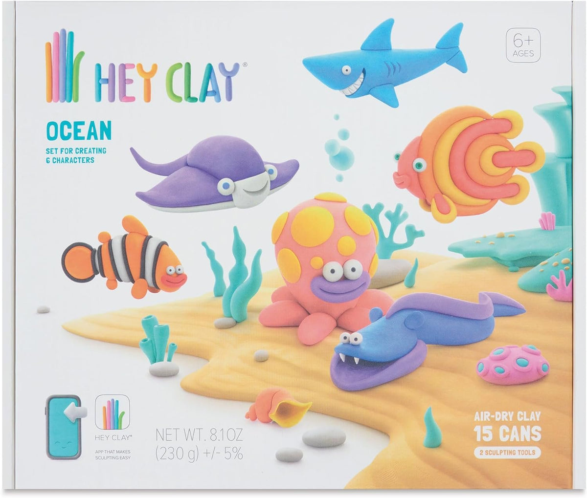 Fat Brain Toys Hey Clay Ocean Creatures - Clay Kit with Interactive Ap ...