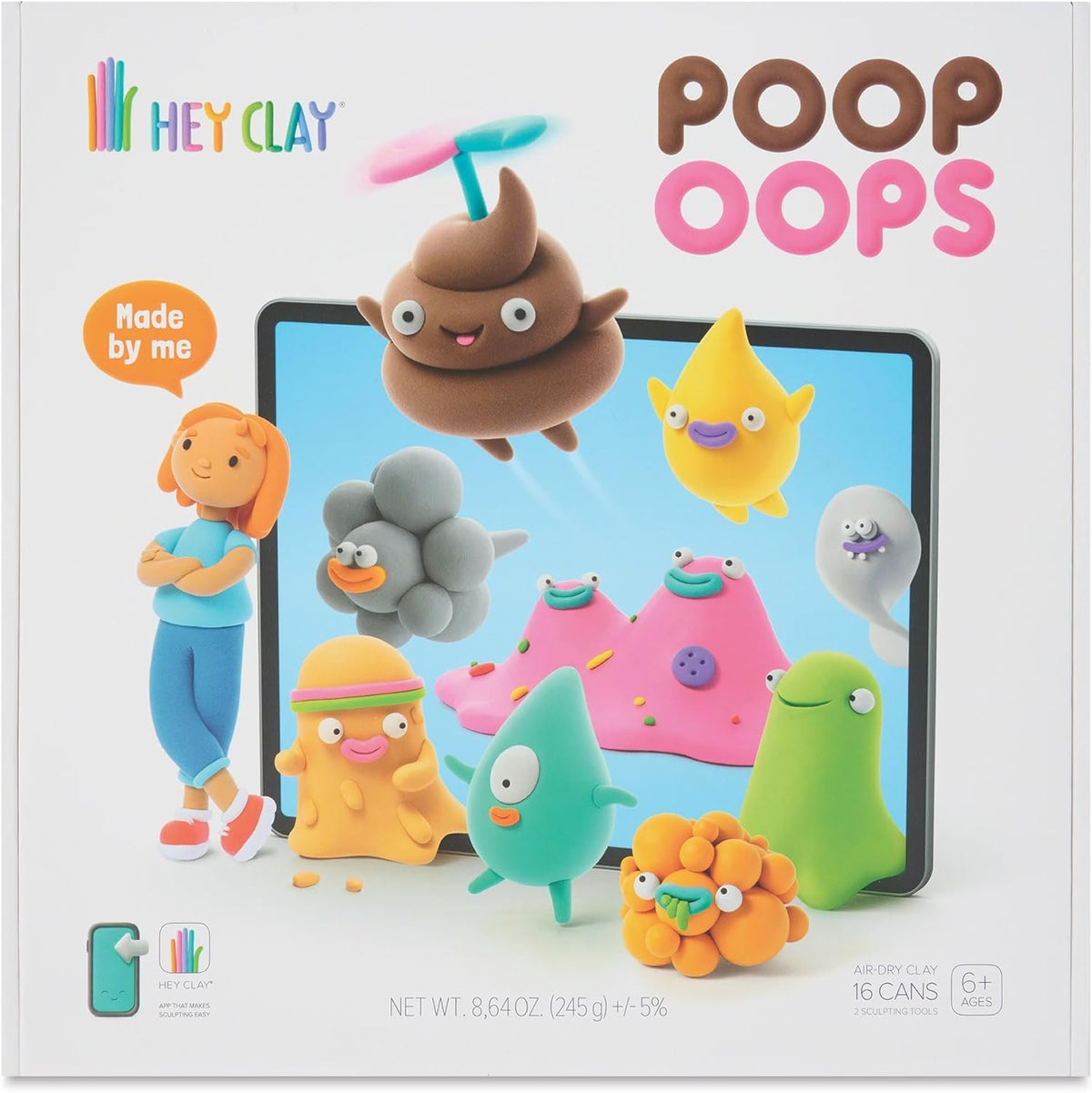 Fat Brain Toys Hey Clay Poop Oops - Clay Kit with Interactive App, Kid ...